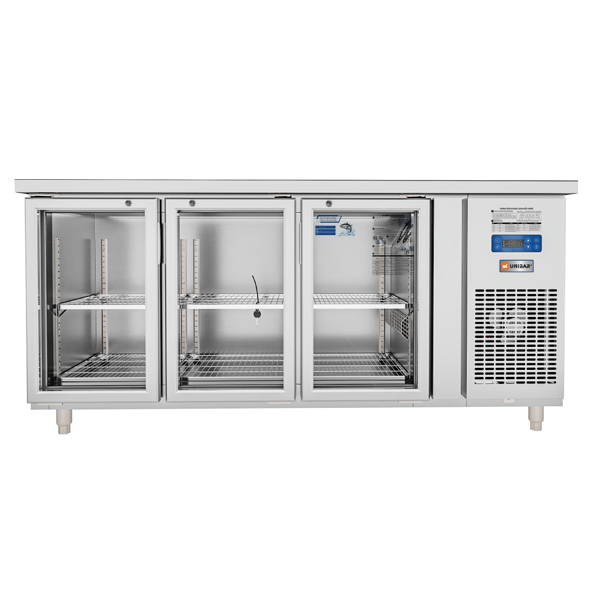 TỦ BÀN MÁT QUẠT GIÓ UNIBAR 3 CÁNH MỞ KÍNH 1800X750X850 UB-3MK1875 ...